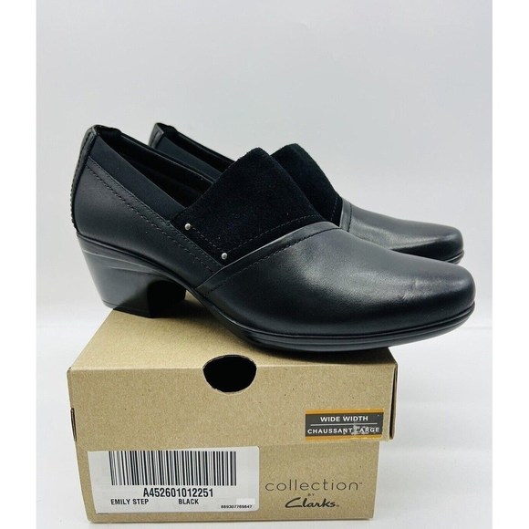 Clarks | Shoes | Clarks Collection Womens Emily Step Leather Heeled ...